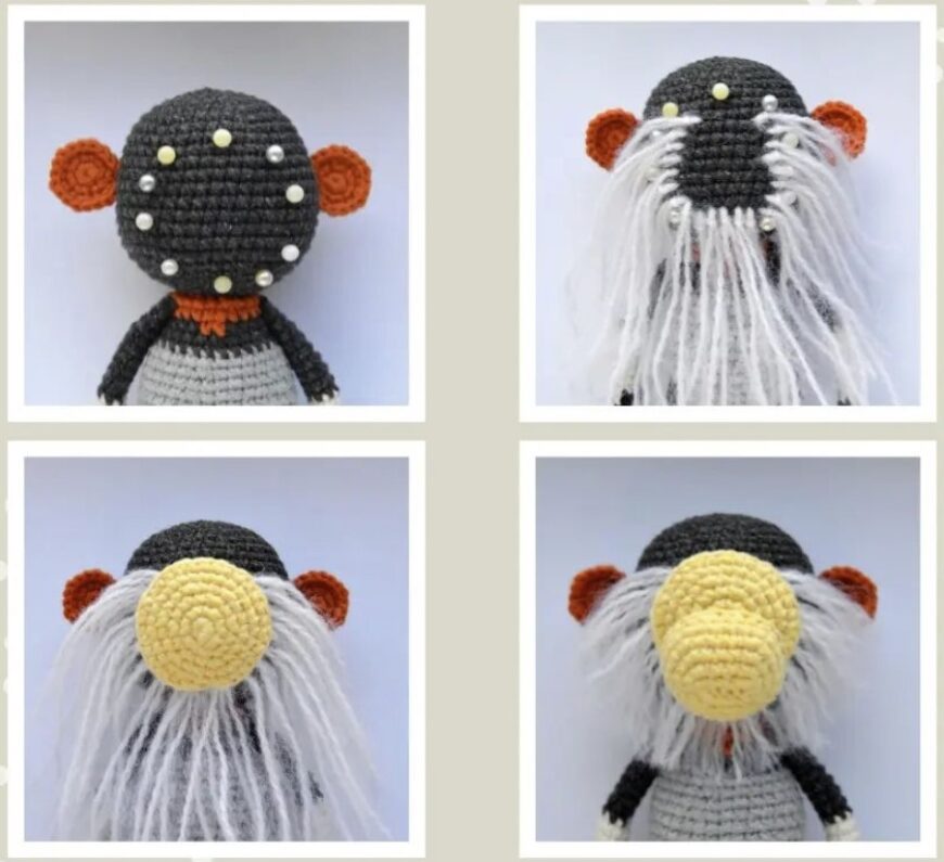 Amigurumi Monkey Dauc Langur Free Pattern-2 – Free Amigurumi Patterns