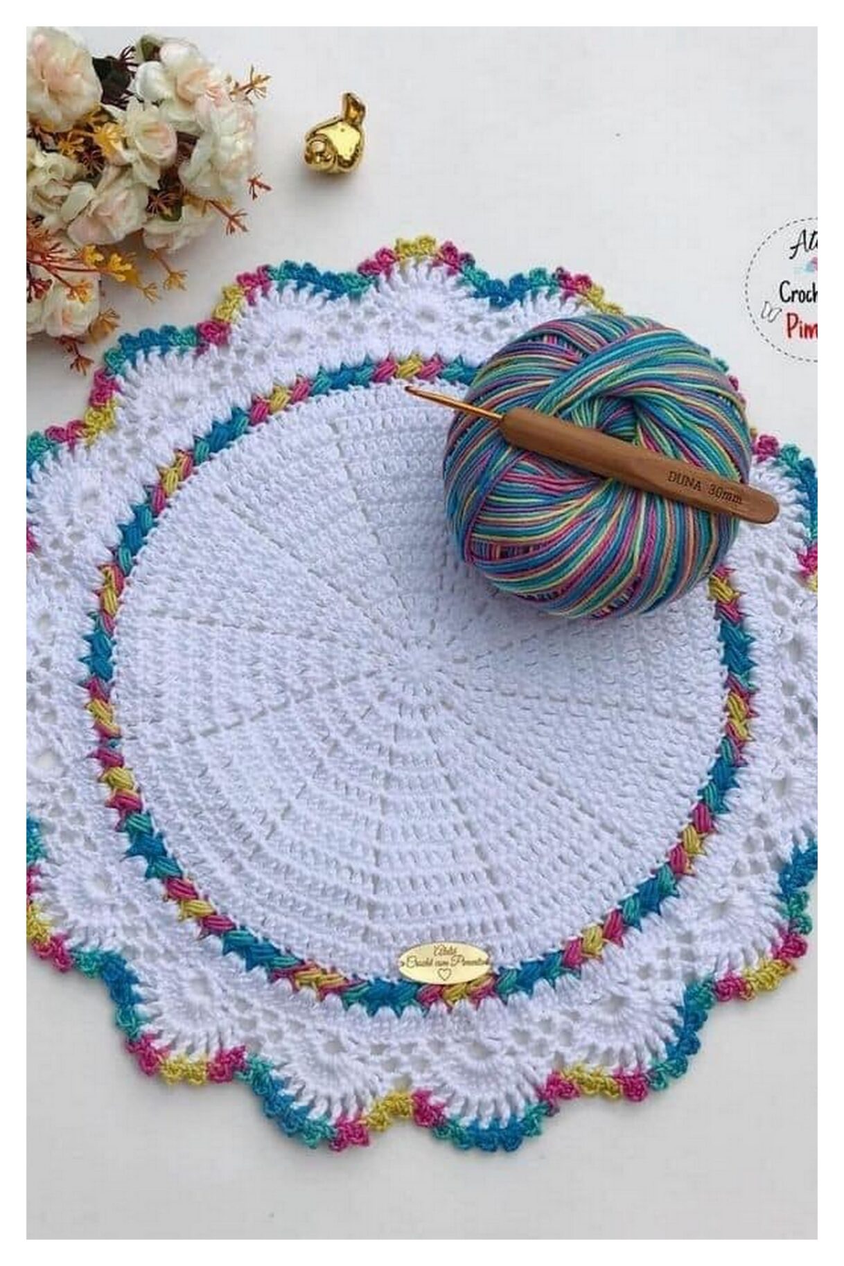 Amigurumi Sunflower Crochet Placemat Free Pattern-1 – Free Amigurumi ...