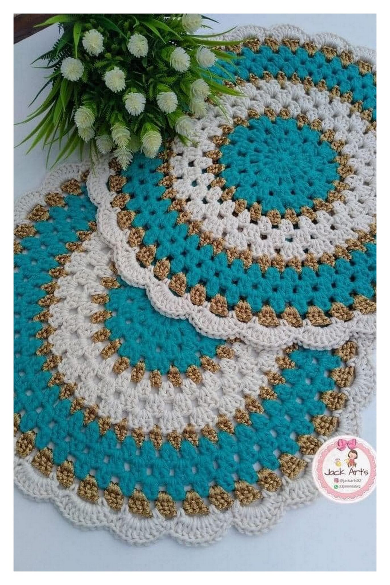 Amigurumi Sunflower Crochet Placemat Free Pattern-1 – Free Amigurumi ...