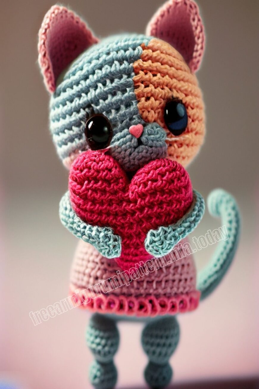 Amigurumi Valentine’s Kitten Free Pattern-2 – Free Amigurumi Patterns