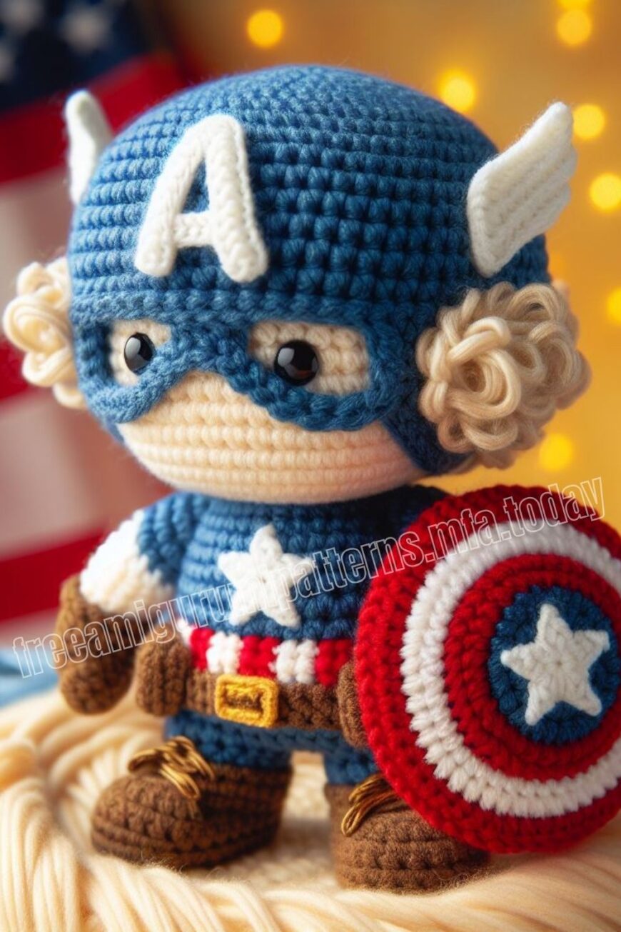 Amigurumi Captain America Doll Free Pattern-2 – Free Amigurumi Patterns