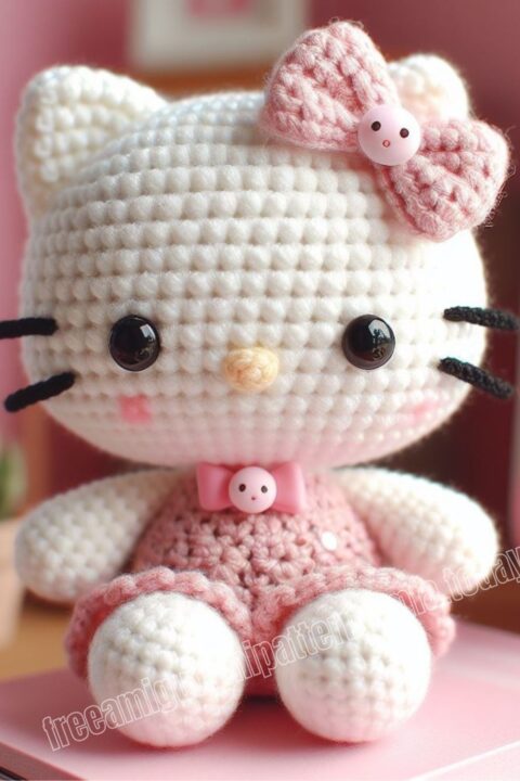 Amigurumi Hello Kitty Keychain Free Pattern-3 – Free Amigurumi Patterns