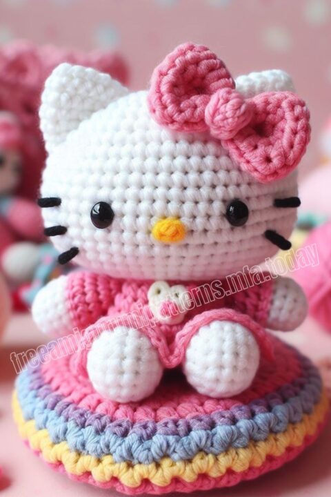 Amigurumi Hello Kitty Keychain Free Pattern-3 – Free Amigurumi Patterns