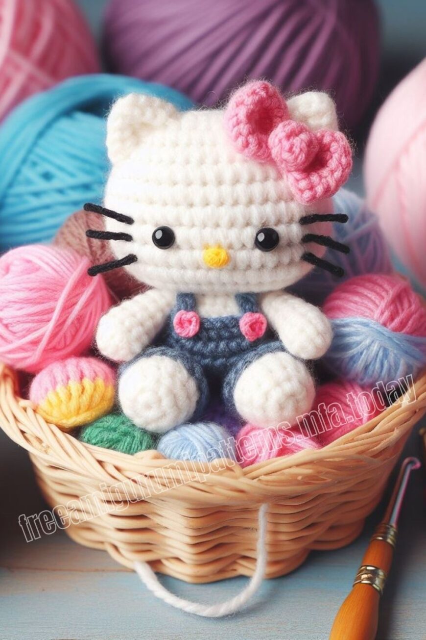 Amigurumi Hello Kitty Keychain Free Pattern-3 – Free Amigurumi Patterns