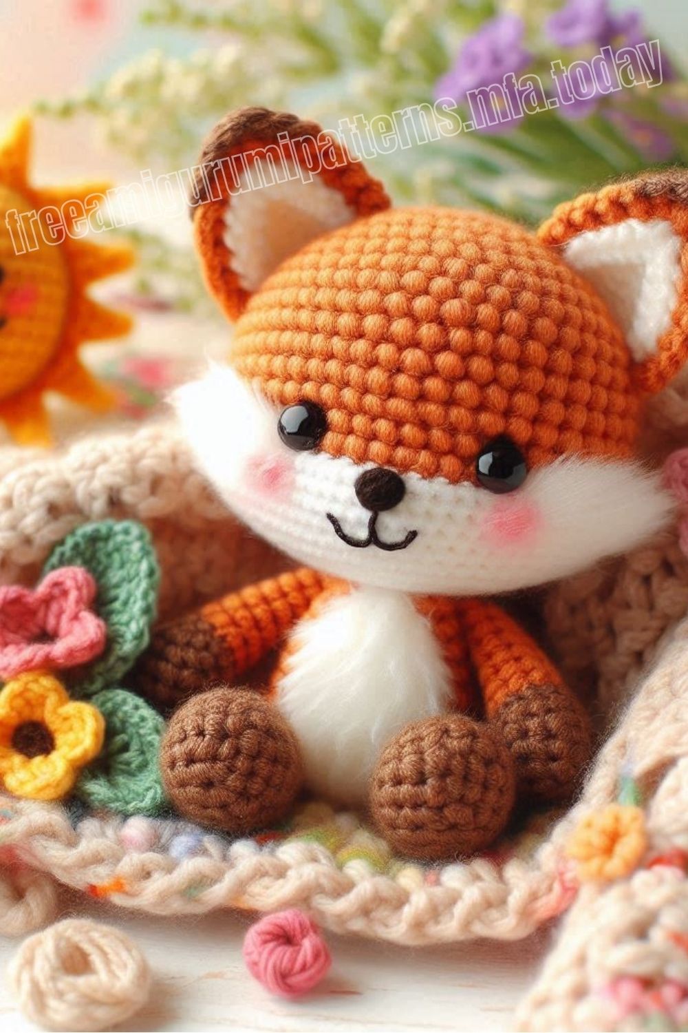 Amigurumi Cute Fox with Flower Buckle Free Pattern-1 – Free Amigurumi ...