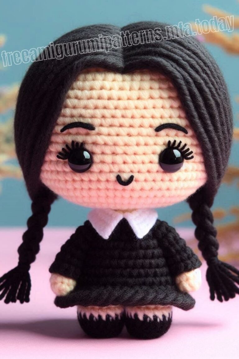 Amigurumi Wednesday Addams Keychain Doll Free Pattern-1 – Free ...