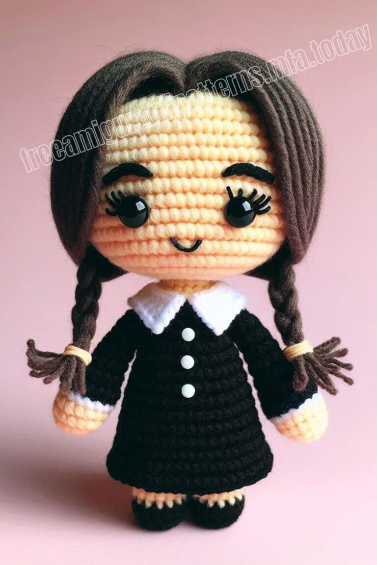 Amigurumi Wednesday Addams Keychain Doll Free Pattern-1 – Free ...