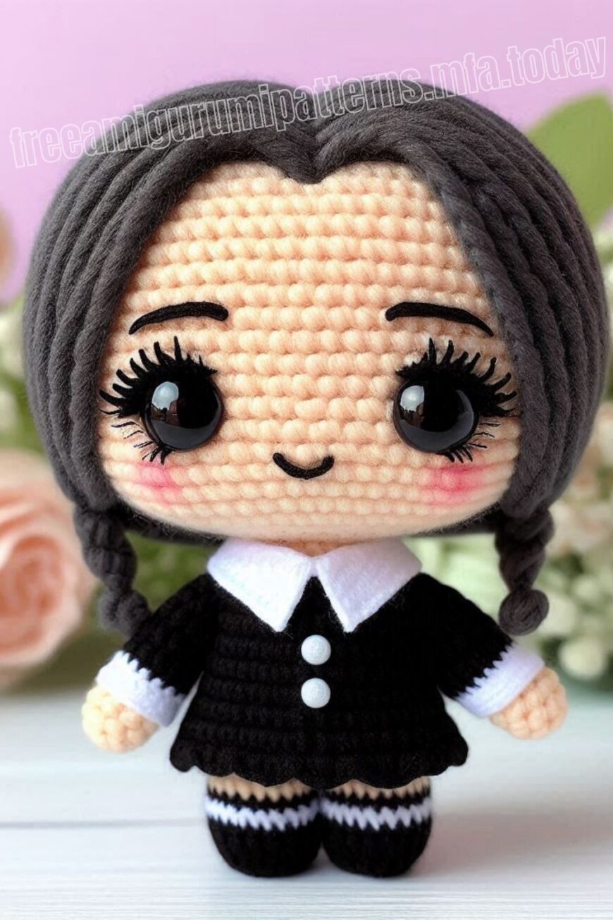 Amigurumi Wednesday Addams Keychain Doll Free Pattern-1 – Free ...