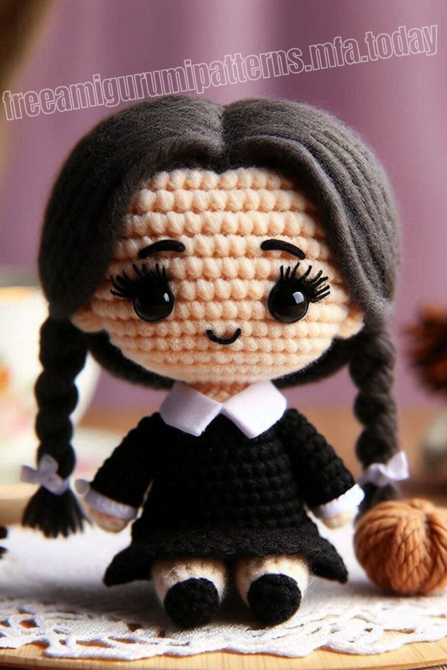 Amigurumi Wednesday Addams Keychain Doll Free Pattern-1 – Free ...