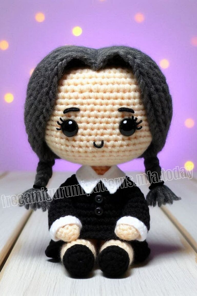 Amigurumi Wednesday Addams Keychain Doll Free Pattern-1 – Free ...