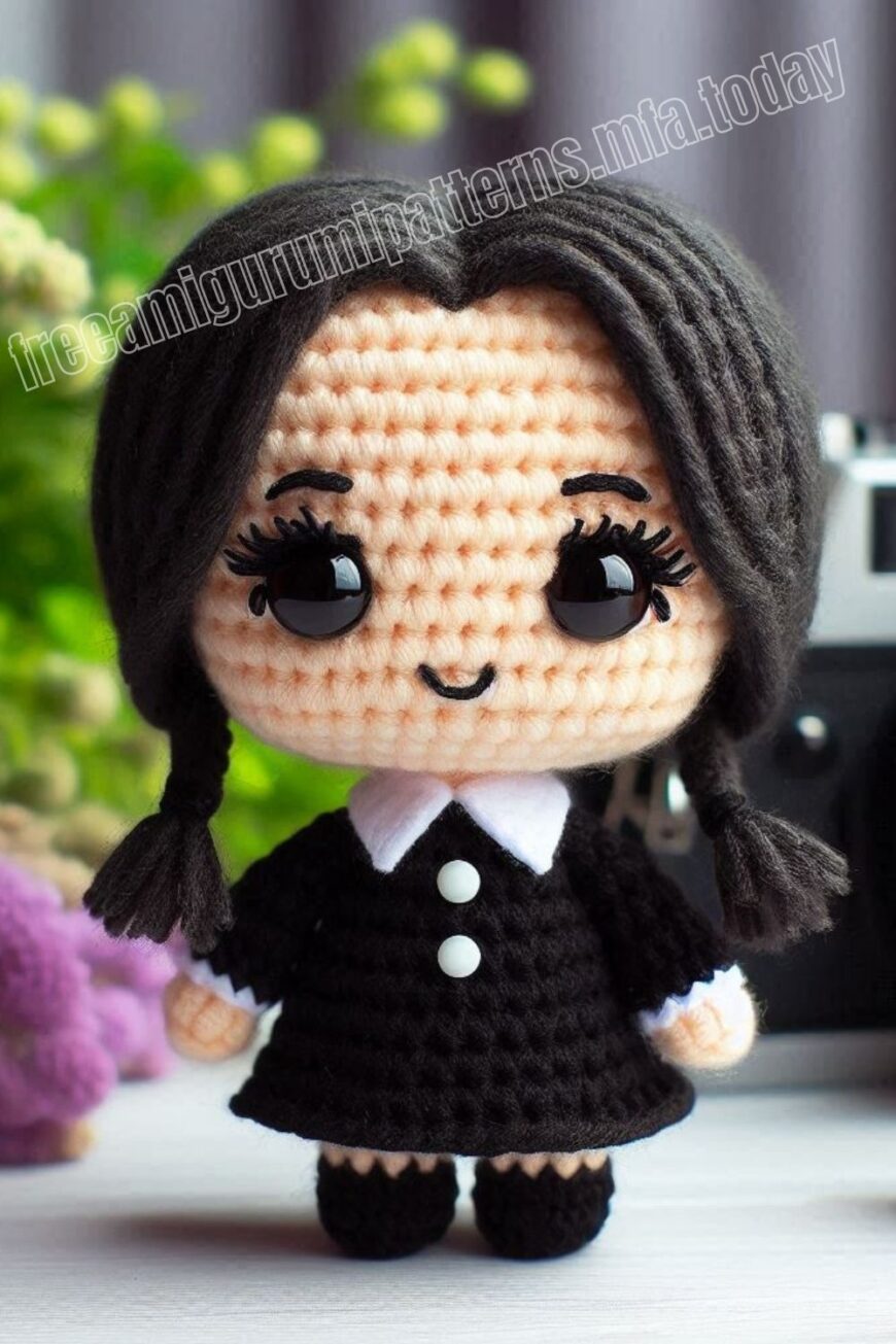 Amigurumi Wednesday Addams Keychain Doll Free Pattern-1 – Free ...