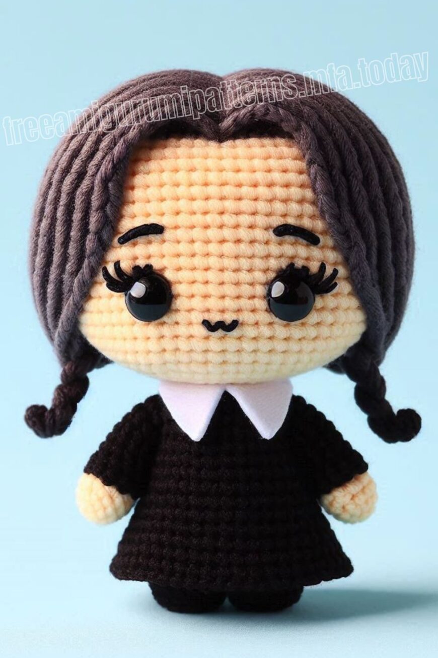 Amigurumi Wednesday Addams Keychain Doll Free Pattern-1 – Free ...