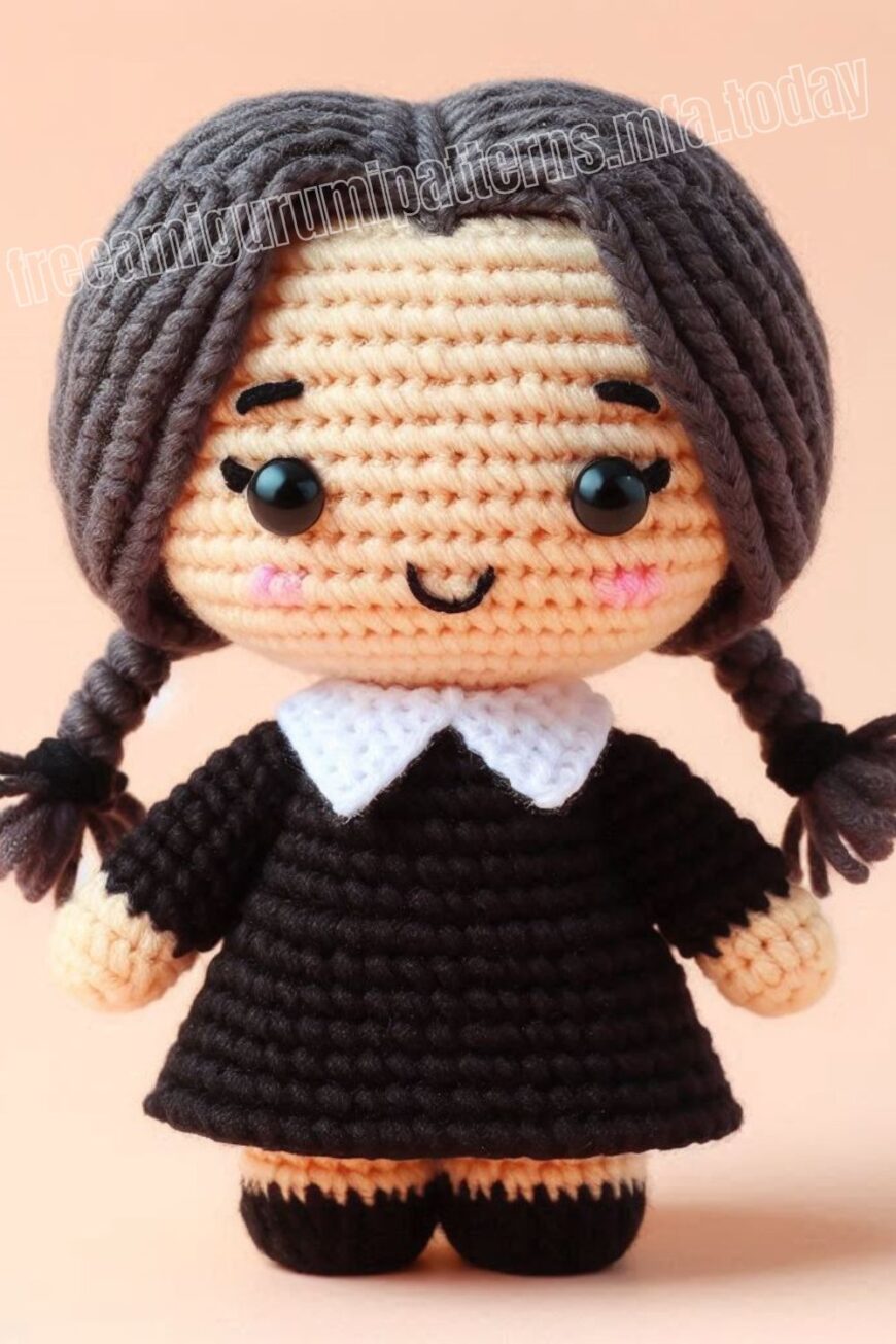 Amigurumi Wednesday Addams Keychain Doll Free Pattern-1 – Free ...