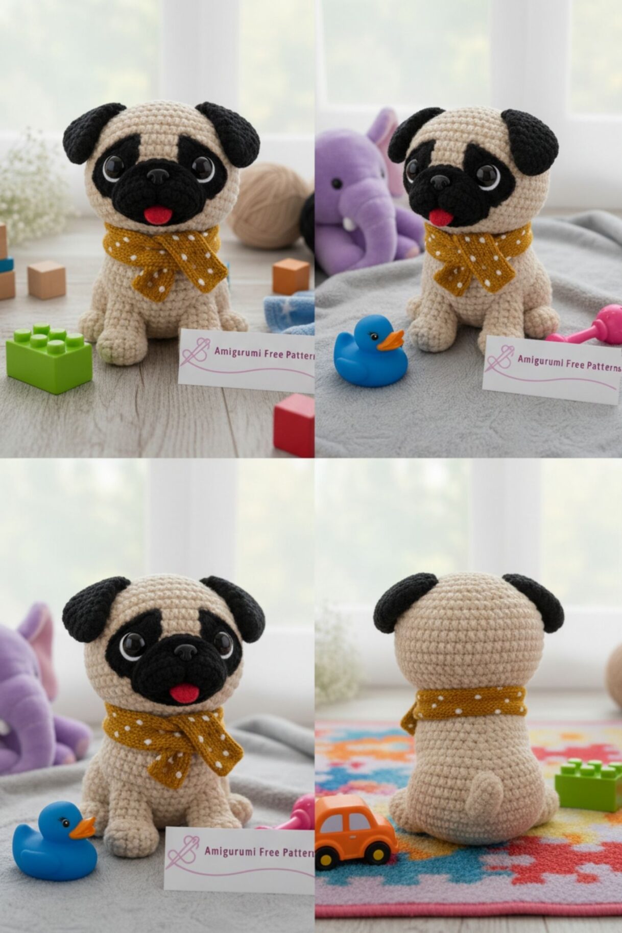 Amigurumi Little Pug Dog – Free Crochet Pattern – Free Amigurumi Patterns